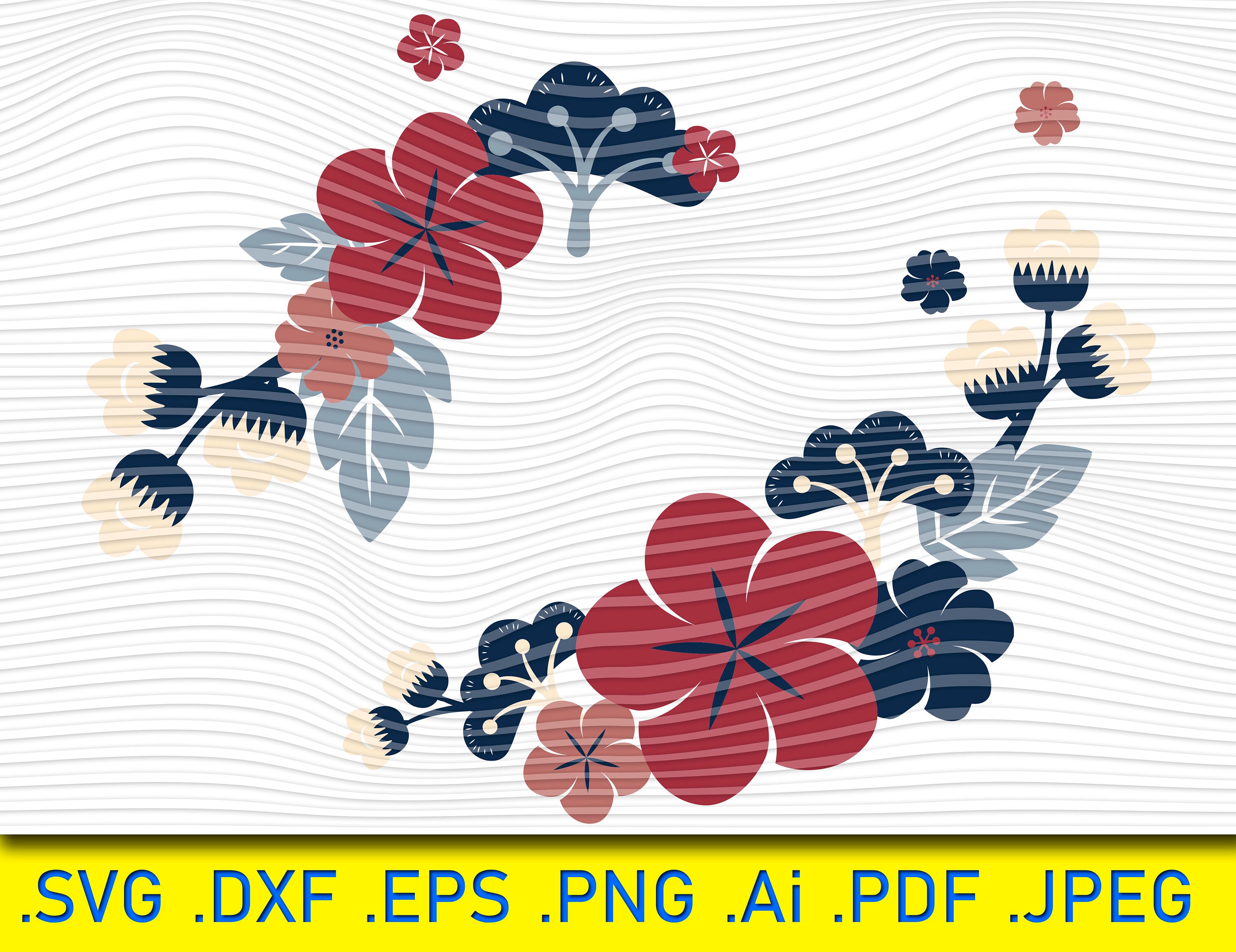 Japanese Flowers Frame Flowers Frame SVG Daisy Flower SVG - Etsy UK