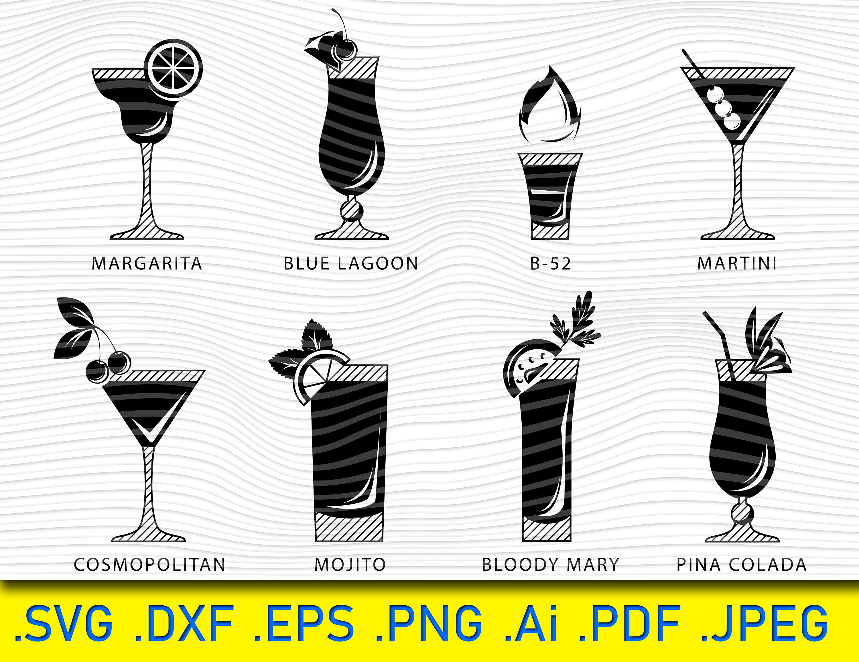 16 Cocktails Svg Drink Svg Cocktails Svg Tropical Drink - Etsy UK