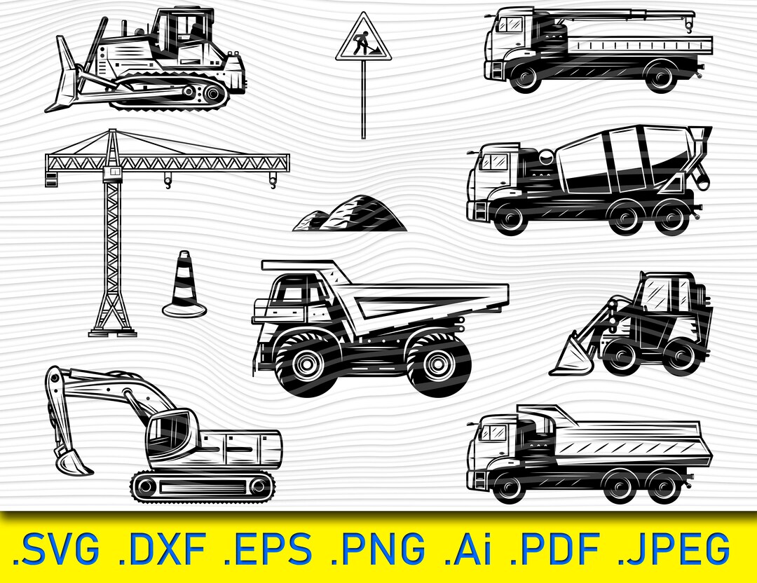 Construction Svg, Trucks Svg, Excavator Svg,dump Truck Svg,bulldozer ...