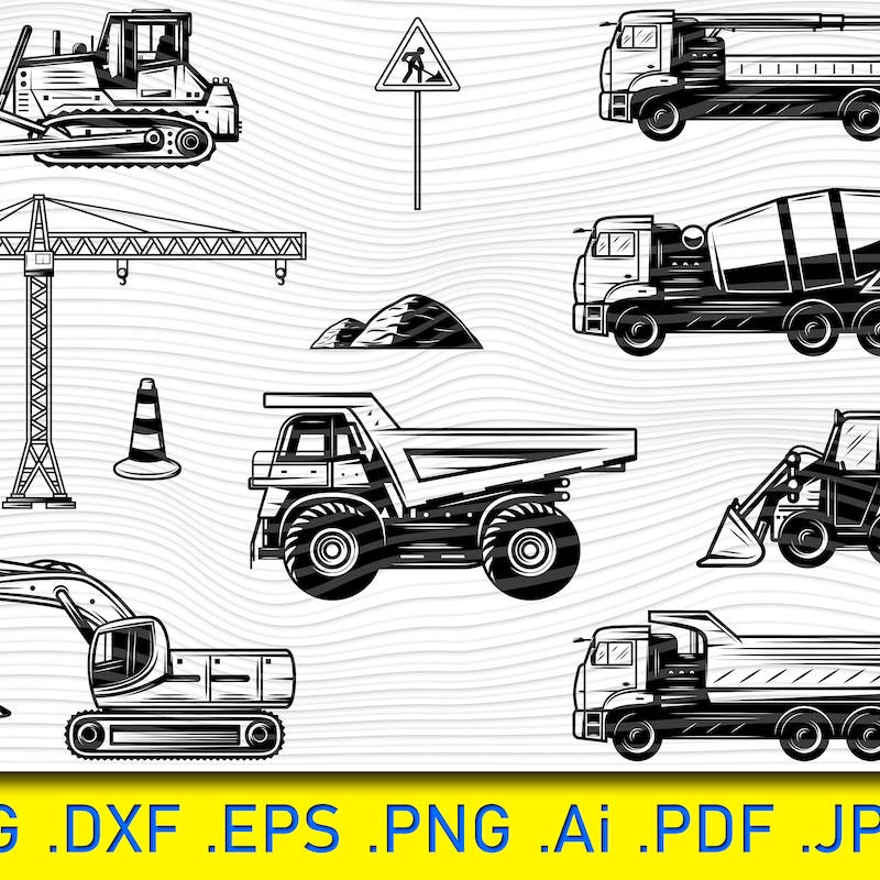 Construction Trucks Svg - Etsy