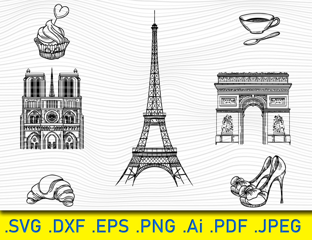 Paris Svg Bundle, Eiffel Tower Svg Fashion, Love Svg, Shopping, Travel ...