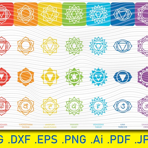 7 Chakras SVG 7 Chakras Vector Silhouette Cricut File - Etsy
