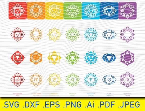 7 Chakras Svg Chakra Svg Bundle Buddism Meditation | Etsy