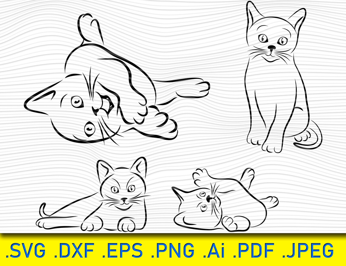 Cute Cat SVG Files for Cricut Curious Pet Vector Shirt - Etsy