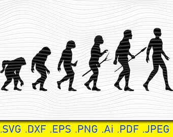Evolution of Men SVG, Digital File, Human Evolution Vector Silhouette ...
