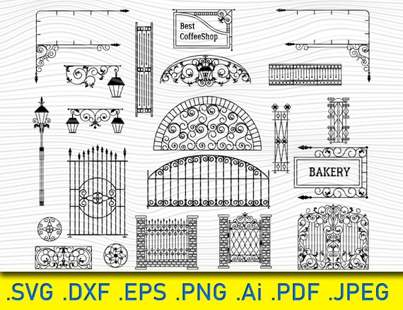 Gate Svg Clip Art Fence Digital Cut File Gate Dxf Gate - Etsy Canada