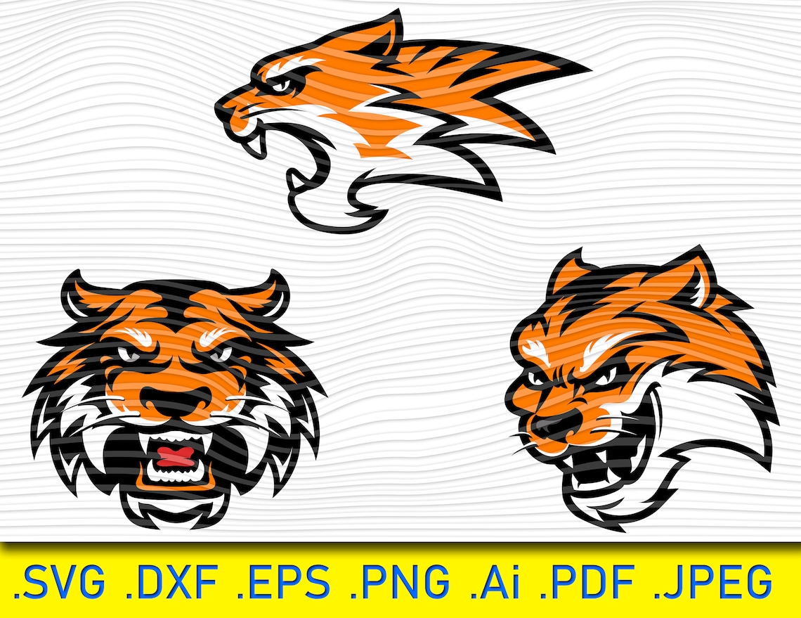 Tiger Head SVG Cricut Wild Animal Face Zoo Clipart Mascot - Etsy