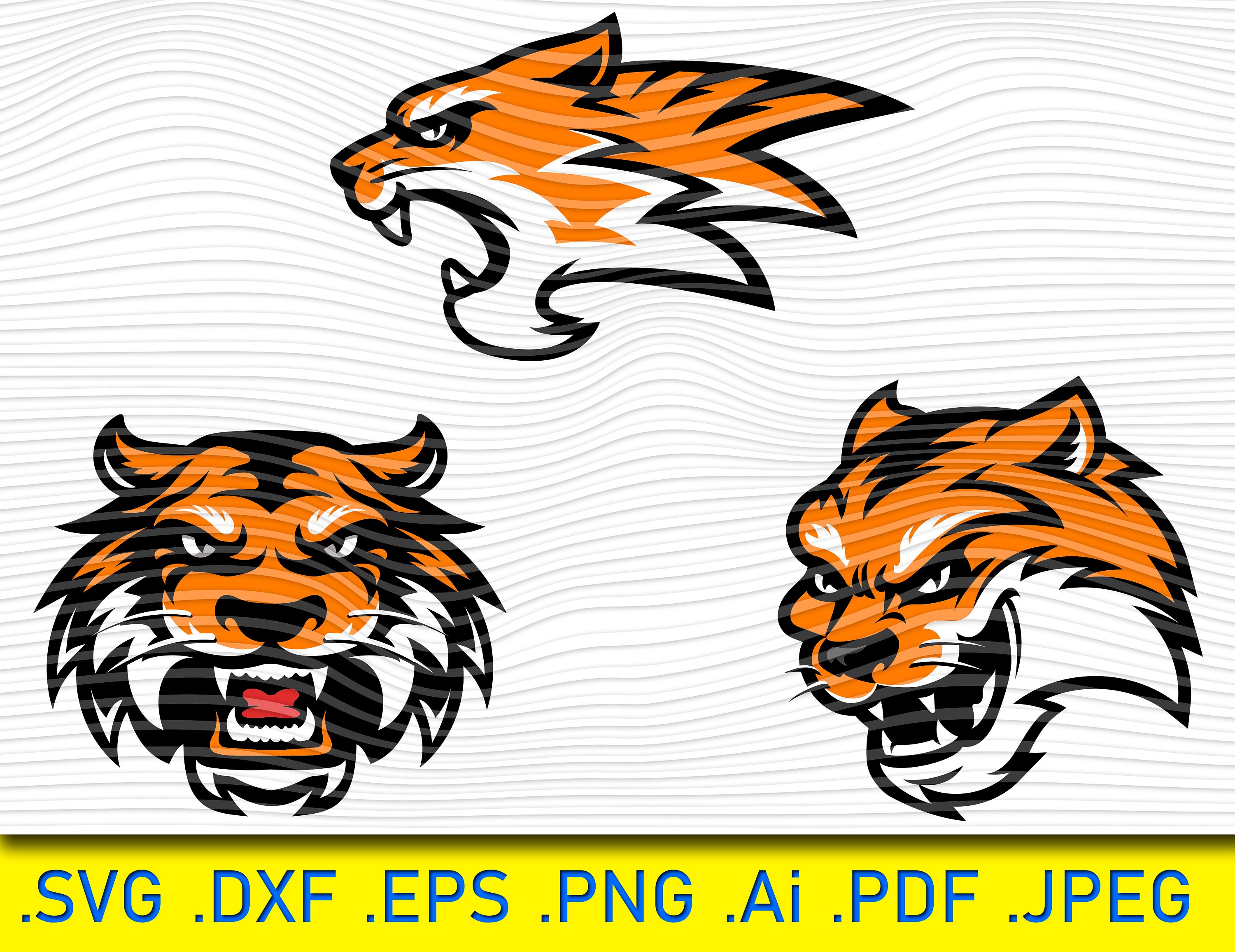 Tiger Head SVG Cricut Wild Animal Face Zoo Clipart Mascot - Etsy