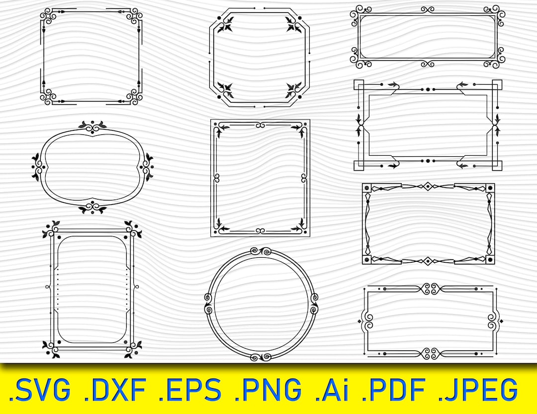 Vintage Frames Svg, Monogram Frame, Vintage Label Svg, Wedding Frame ...