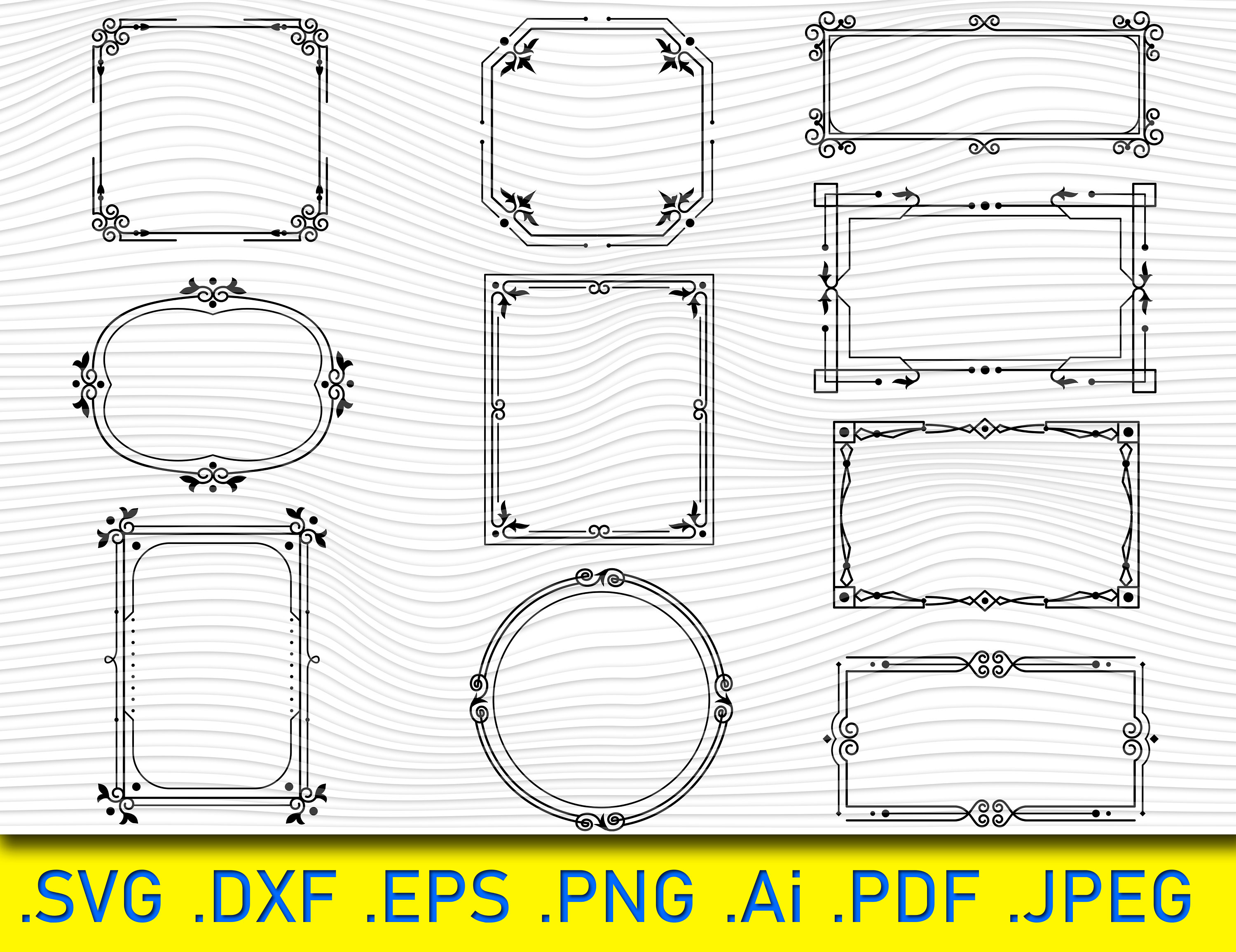 Vintage Frames Svg Monogram Frame Vintage Label Svg Wedding | Etsy
