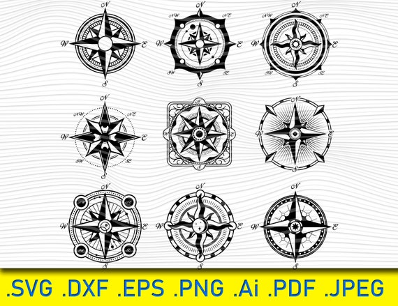 COMPASS SVG Nautical Compass Svg Direction Svg Travel Svg | Etsy