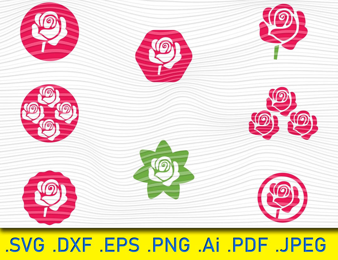 Rose SVG, Flowers SVG, Rose Bundle SVG, Rose Silhouette, Rose Vector ...