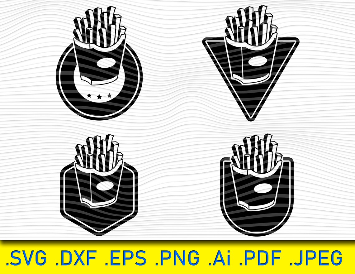 Papas fritas Svg, Papas fritas Svg, Fast Food Svg, French Fry Box svg ...