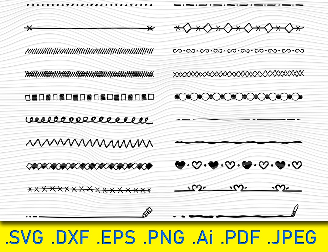 Hand Drawn, Doodle Divider Svg, Wedding Clipart, Page Divider ...