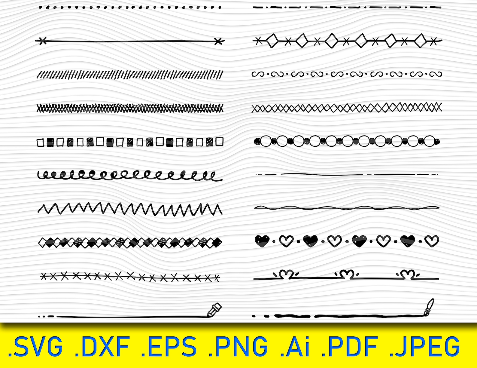 Hand Drawn, Doodle Divider Svg, Wedding Clipart, Page Divider ...