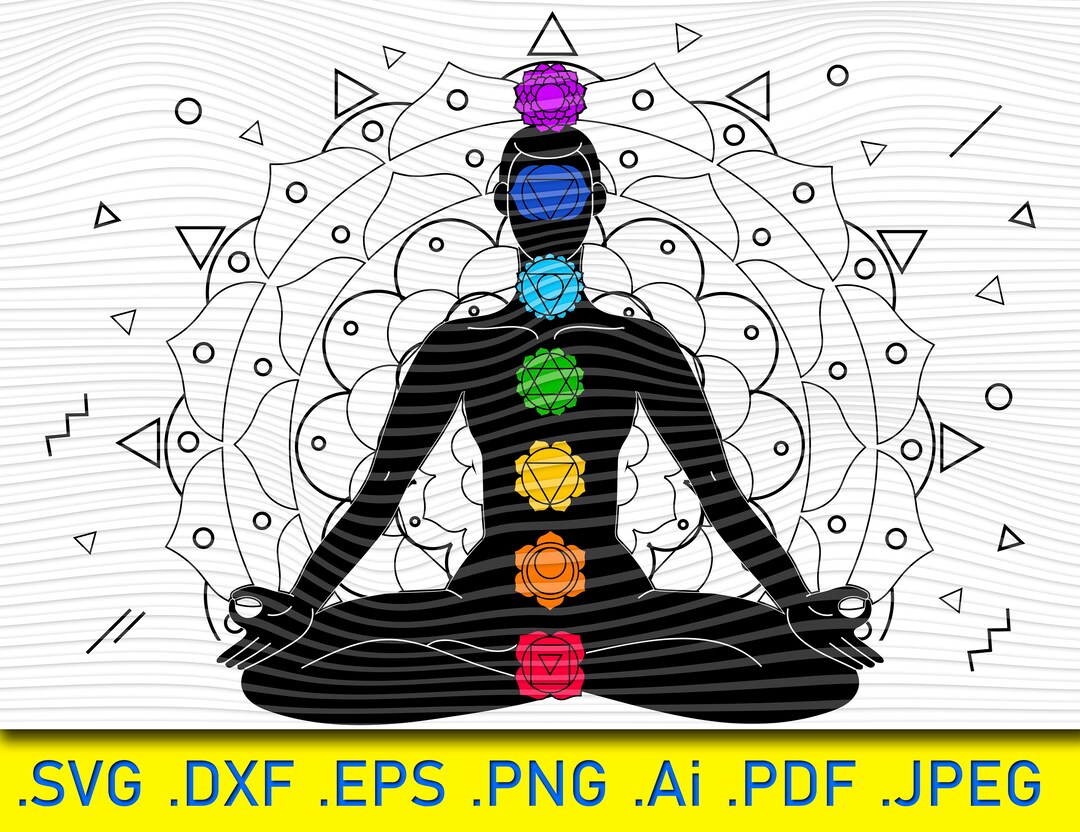 Chakra Symbols SVG, Chakra Woman, Yoga Chakra SVG, Meditation Svg ...