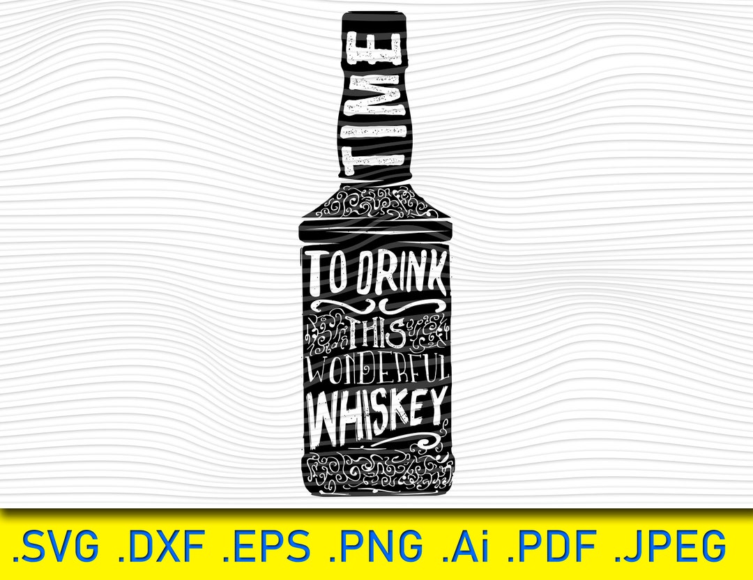 Whiskey Typography, Lettering, Inside Whisky Bottle Vector, Bottle ...