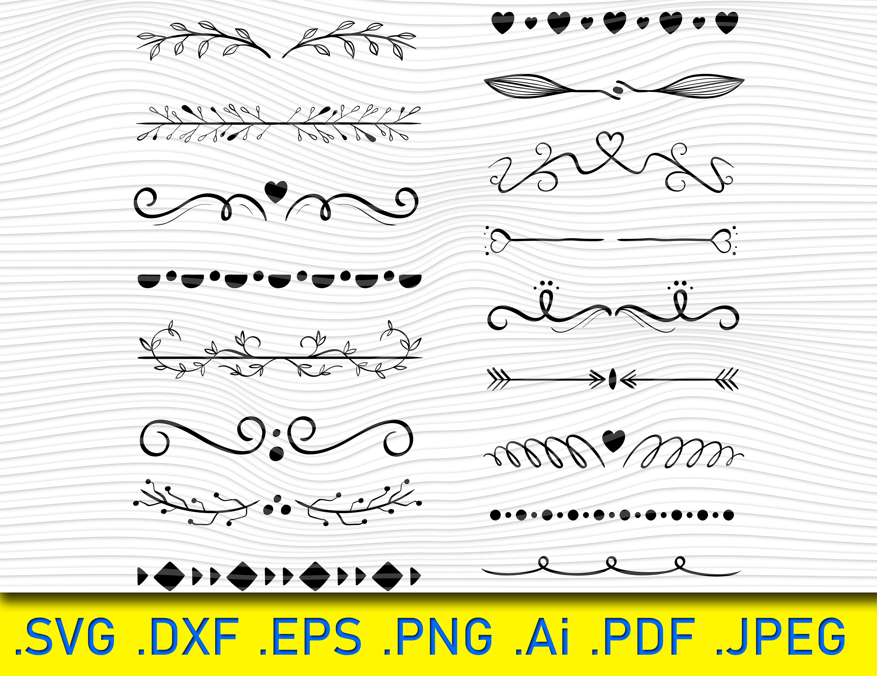 Ornamental Lines Vector: Fancy Borders, Frames, Edges (SVG, PNG, EPS ...