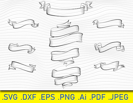Cintas ornamentales svg de cinta svg banner banner de cinta - Etsy México