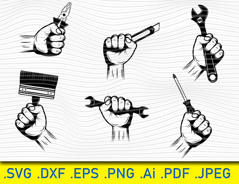 Work Tools in Hands Tools Svg Mechanical Tools Svg Working - Etsy