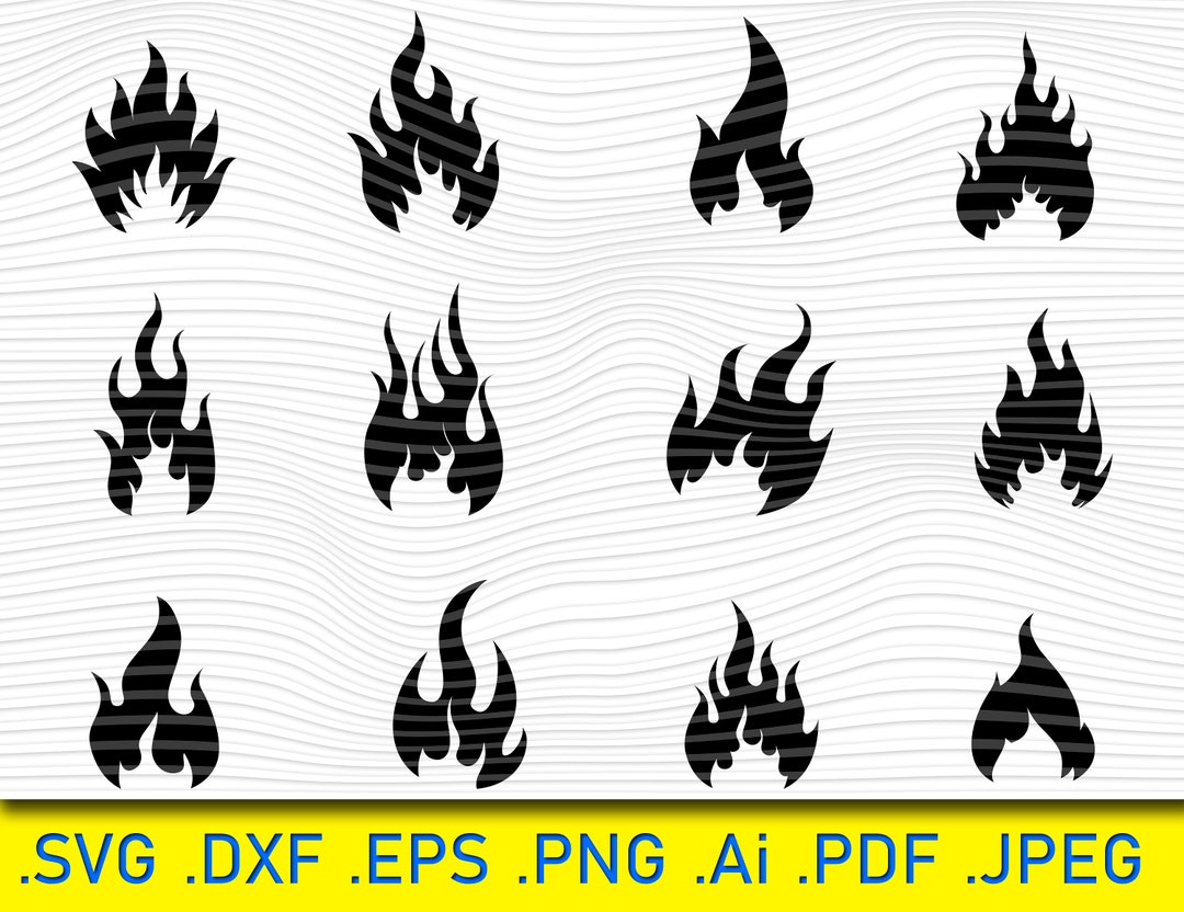12 Fire Bundle SVG, Fire SVG, Instant Download, Flame SVG, Flames Svg ...