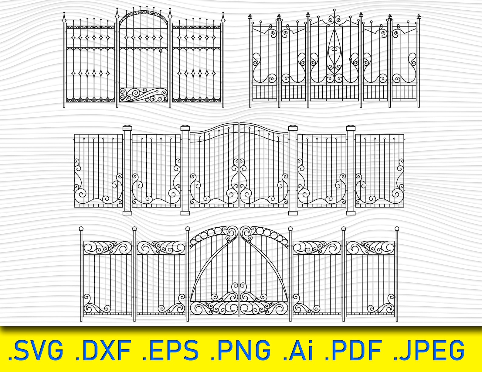 Wrought Iron Gate SVG Clipart: Fence Digital Cut File - Etsy
