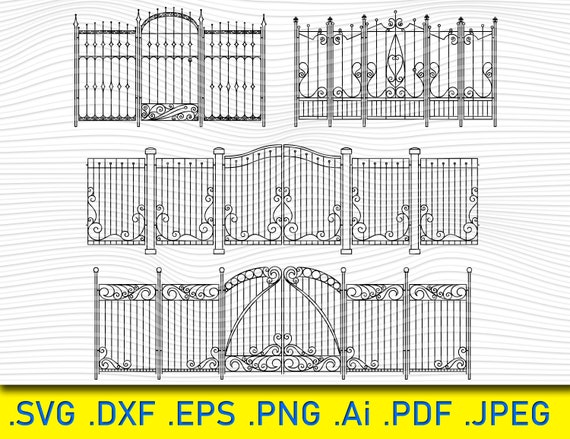 Gate Svg Clip Art Fence Digital Cut File Gate Dxf Gate | Etsy