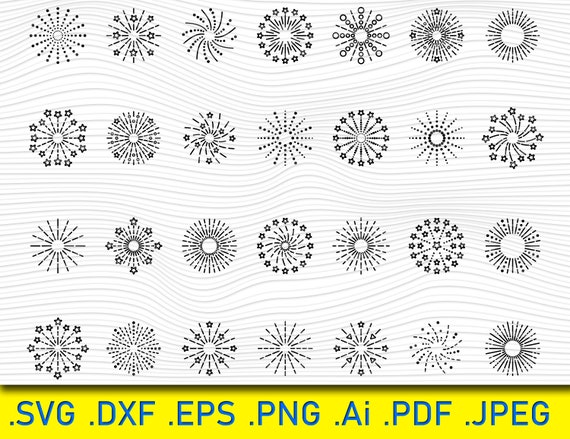 28 Fireworks Bundle Svg Fireworks Svg Cut File Fireworks | Etsy