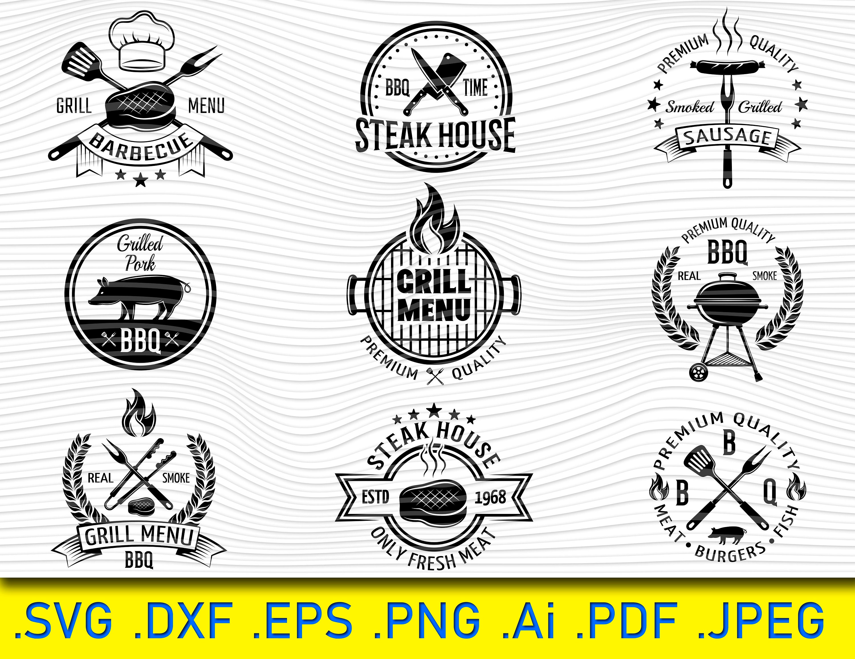 Bbq SVG Bundle, Grill Master Svg, Grill Monogram Svg, Bbq Party Svg ...