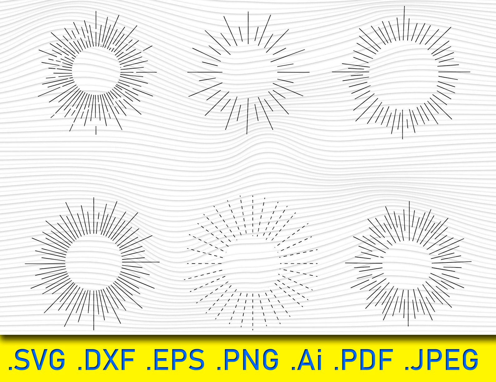 Sunburst svg sun burst svg Sunburst shapes svg Bursting rays | Etsy