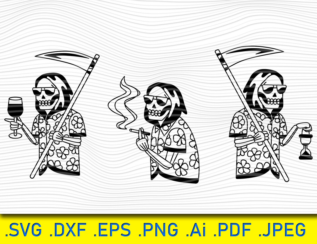 Skeleton Drinking SVG Bundle, PNG, Funny Skeletons Clipart, Hand Drawn ...