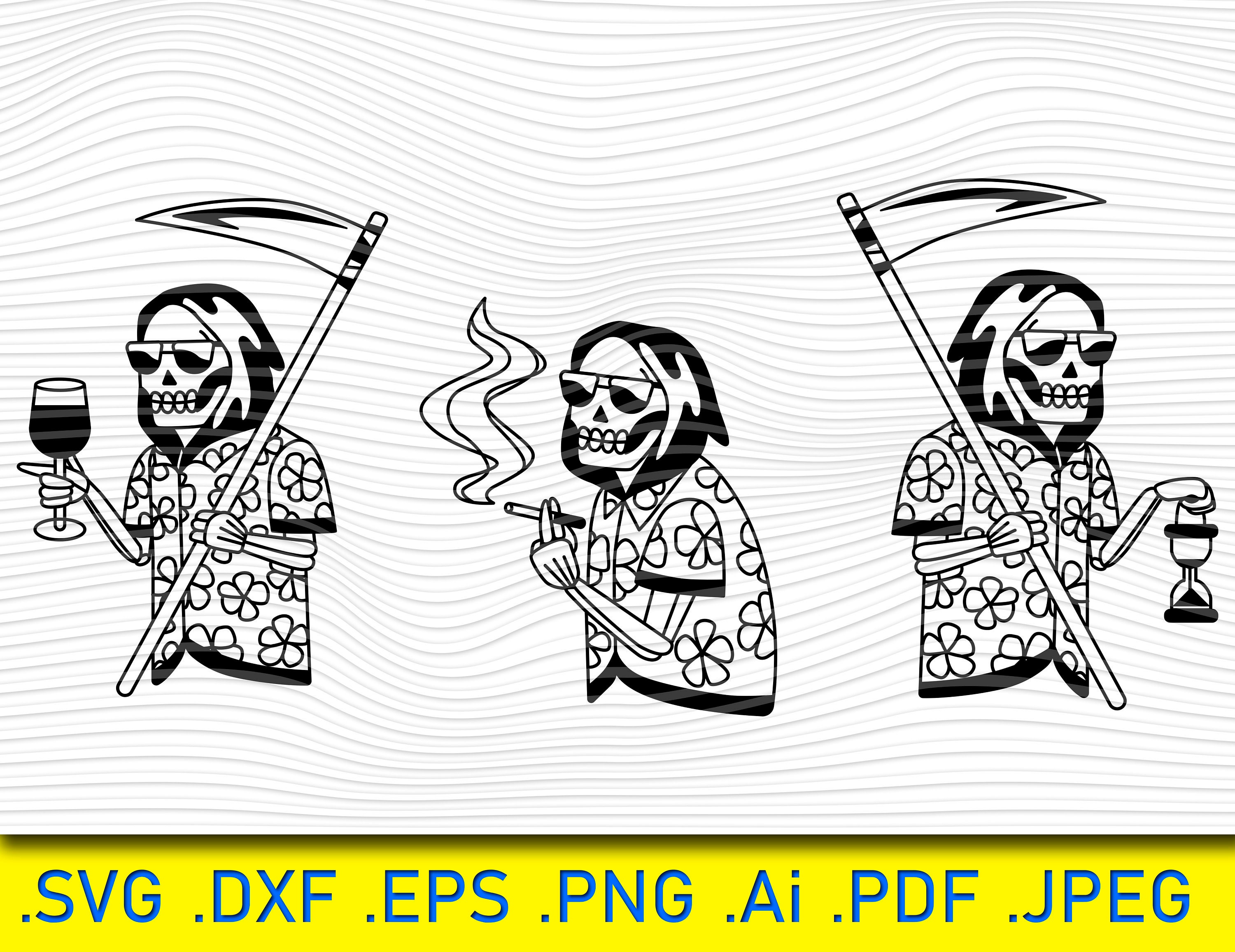 Skeleton Drinking SVG Bundle, PNG, Funny Skeletons Clipart, Hand Drawn ...