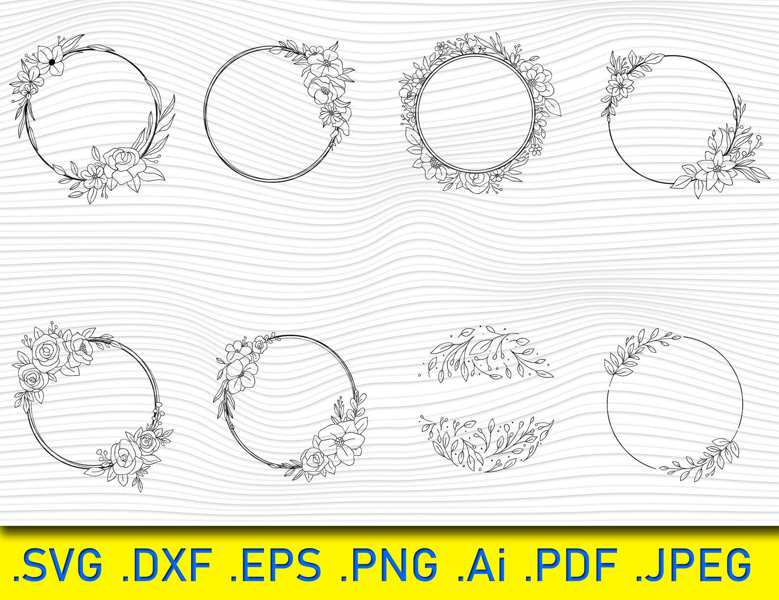 Frame With Flower Decoration Svg Flower Frame SVG File - Etsy