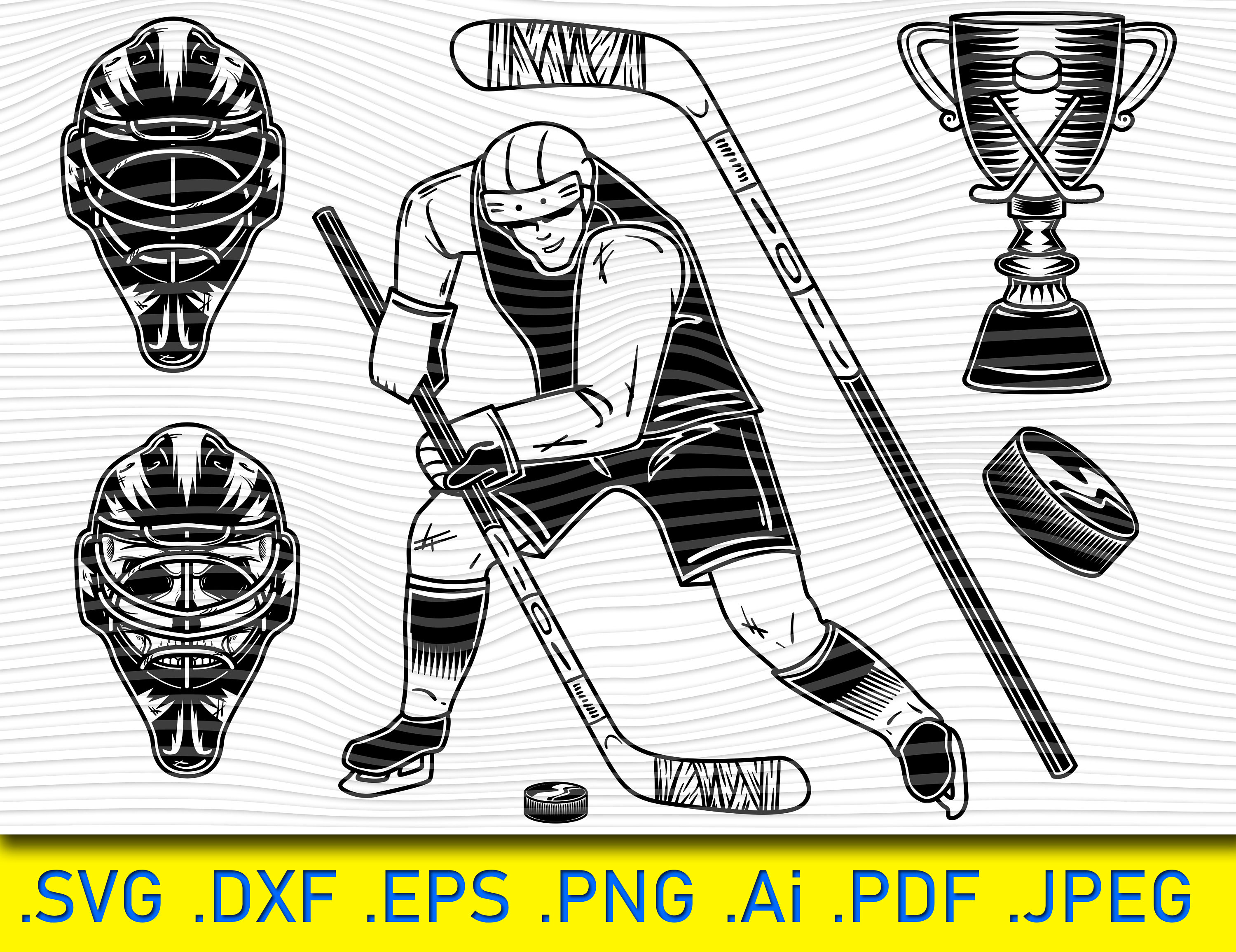 Ice Hockey Clipart Black And White