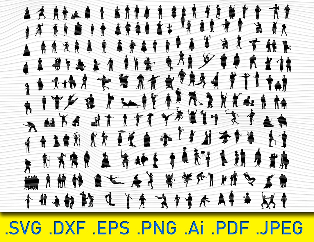 215 People Svg, Big Collection of People Silhouette, Vectors, Families ...