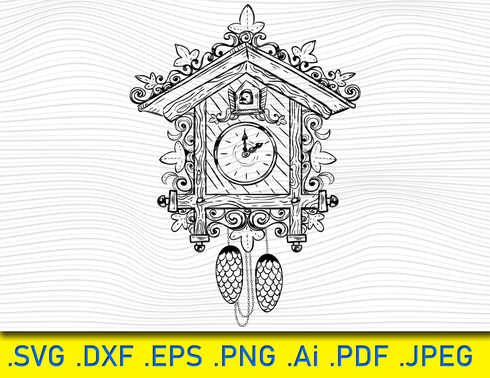 Cuckoo Clock, Retro Clock Svg, Clock Svg, Time Svg, Watch Svg, Old Svg ...