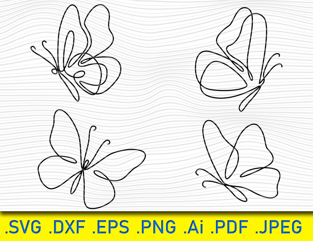 Hand Drawn Butterfly Clip Art, Minimalist Butterfly Vector Art, Nature ...