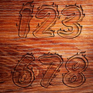 Number With Fire Style,svg File, Number SVG for Cricut, Layered Number ...
