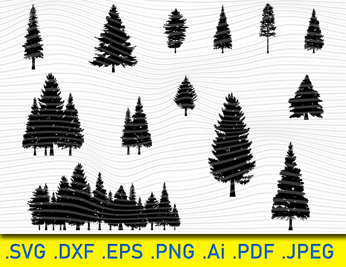 13 Pine Svg Fir Svg Conifer Tree Forest Svg Nature Svg - Etsy
