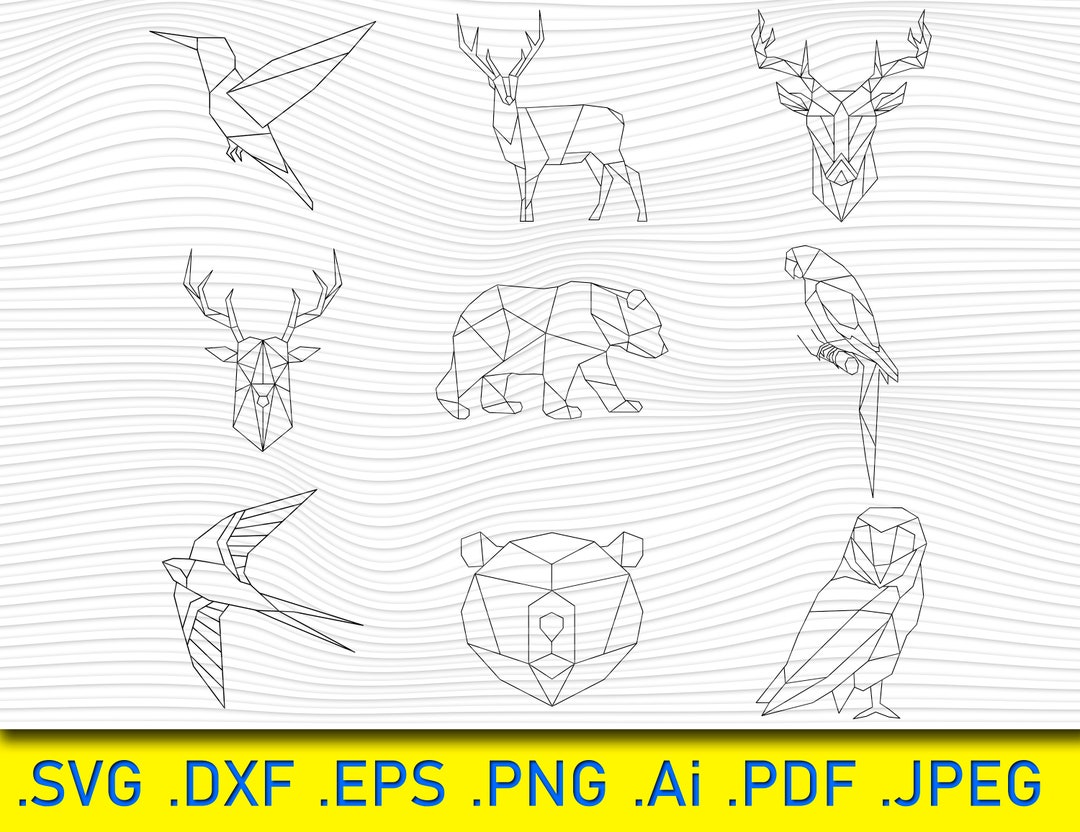 Geometric Animals Svg Svg File Dxf Files for Laser Plasma - Etsy