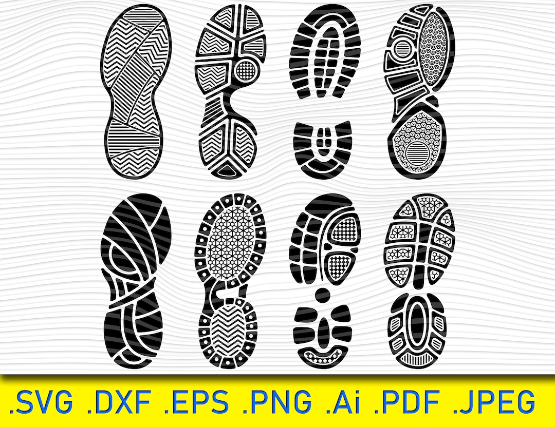 Shoeprint SVG: Footprint Clipart Vector Files for Cricut - Etsy