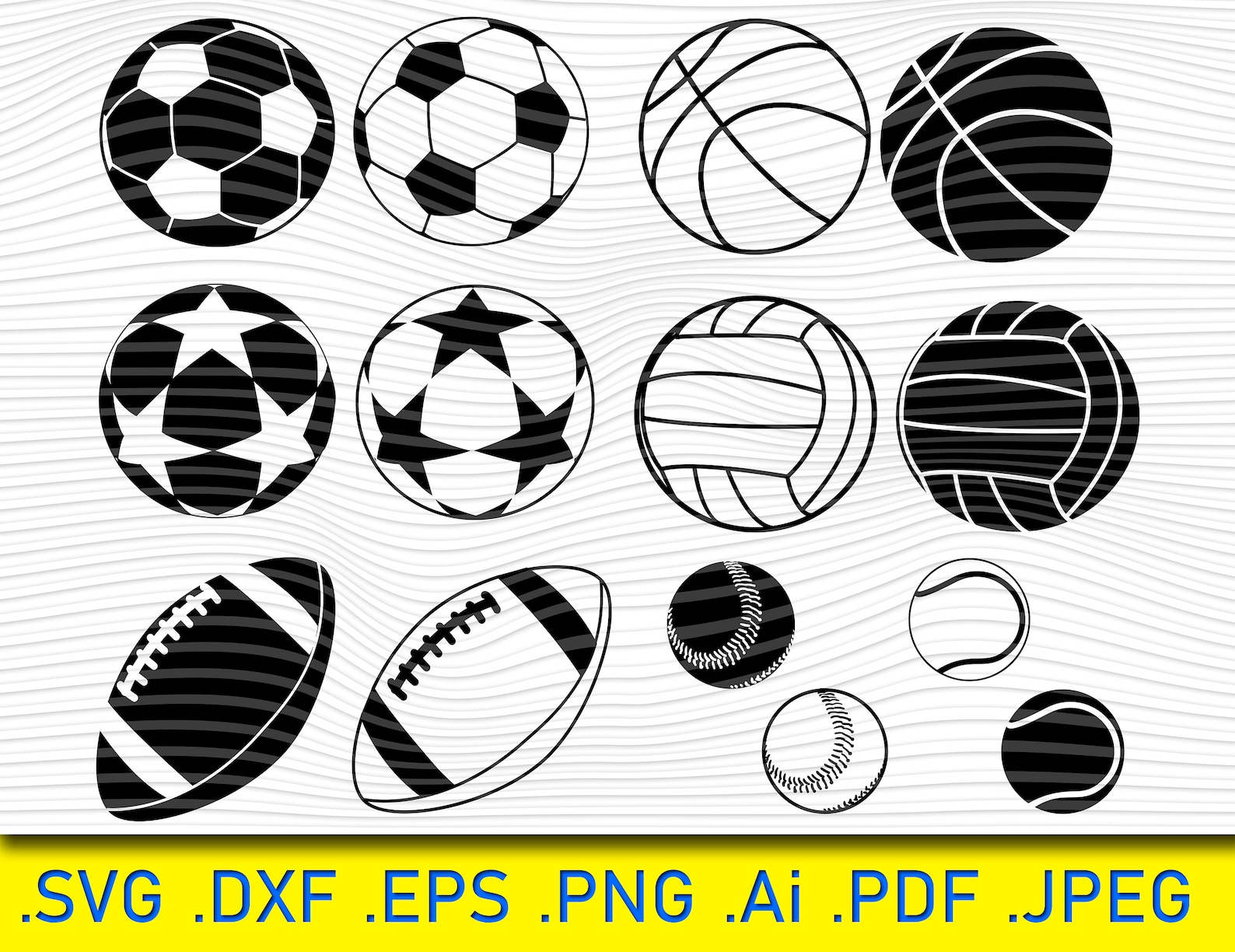 14 Sport balls svg Balls svg Sports ball bundle svg Sports | Etsy