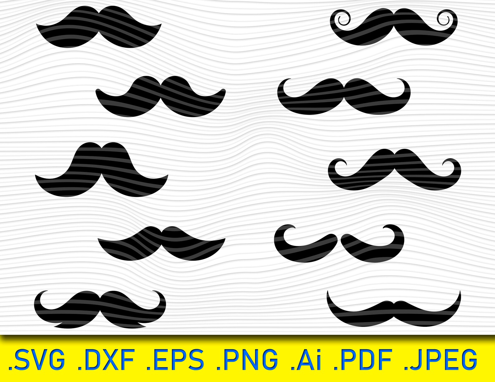Mustache SVG Bundle Moustache SVG Mustache Clipart Cut - Etsy