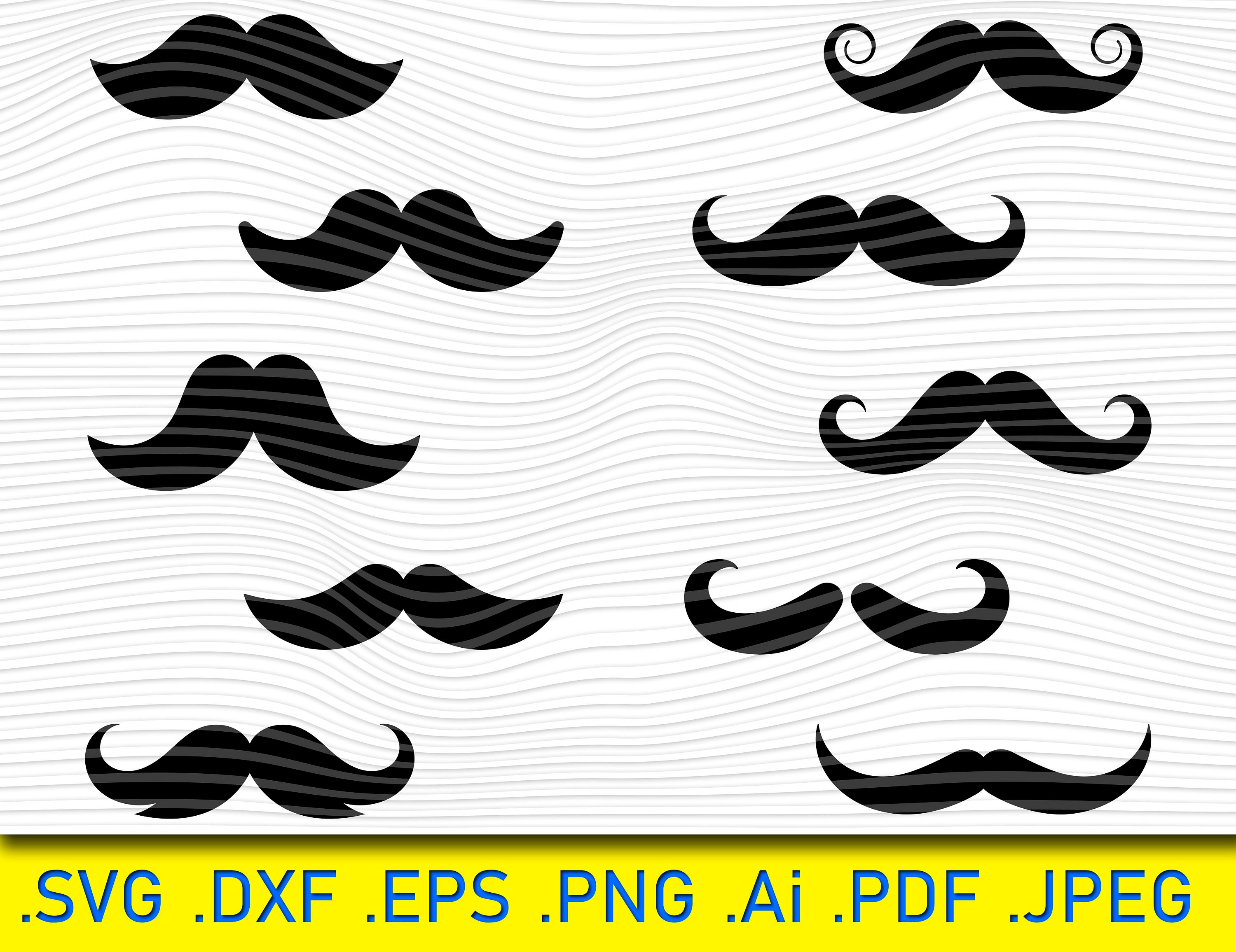 Bigote SVG Bundle, Bigote SVG, Bigote Clipart, Cortar archivos para ...