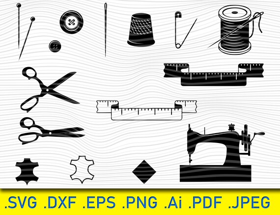 Sewing Svg Bundlescissors Svgneedle Svgbutton Svgsewing | Etsy