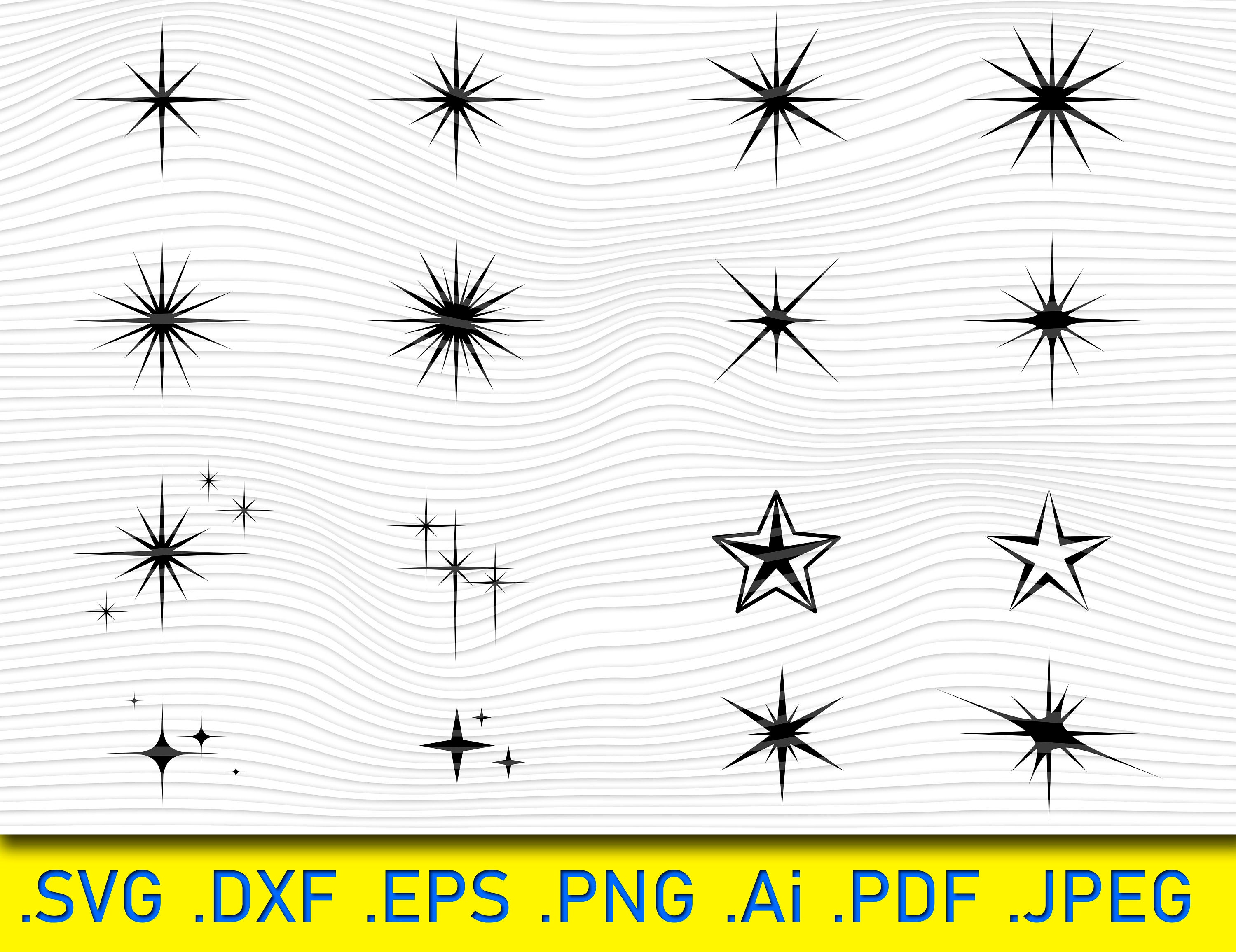 16 Stars SVG Bundle Star Vector Shooting Stars Svg File for - Etsy New ...