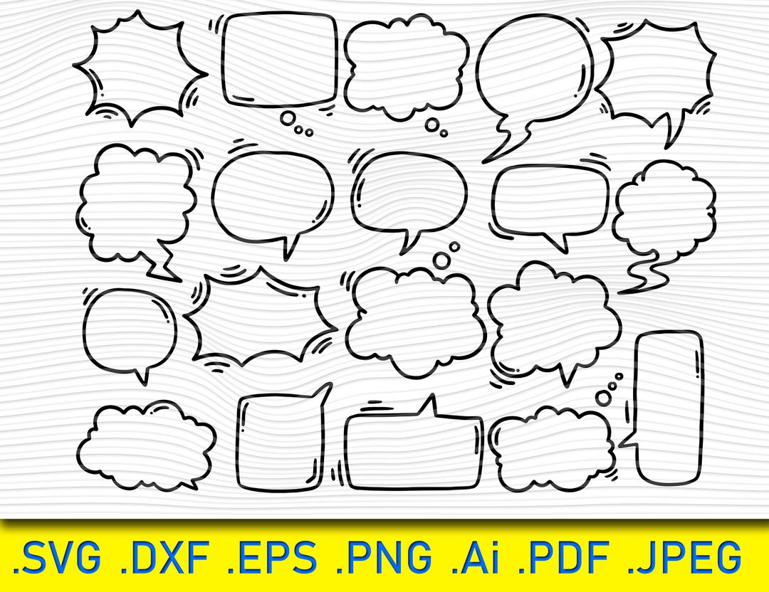 Chatting Clouds SVG Bundle: Comic Speech Bubbles (digital Download) - Etsy