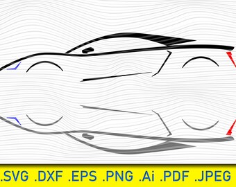 Sports Car Outline No.6 SVG Vector Cutting File / Clip Art Available ...