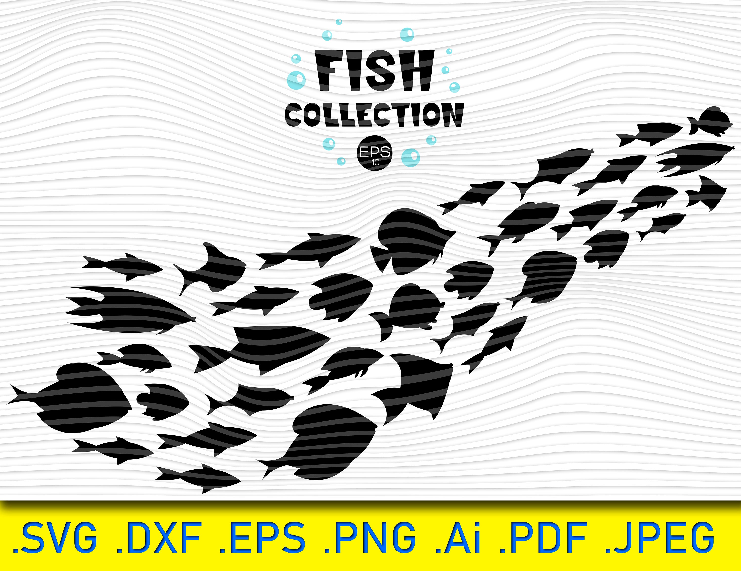 Pescado SVG / Pescado SVG Bundlea / Silueta de Pescado / - Etsy México