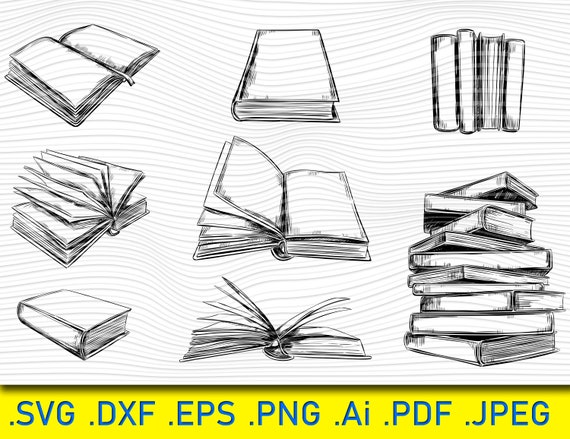 Livre SVG Bibliothèque SVG Silhouette livre Magazine svg - Etsy France